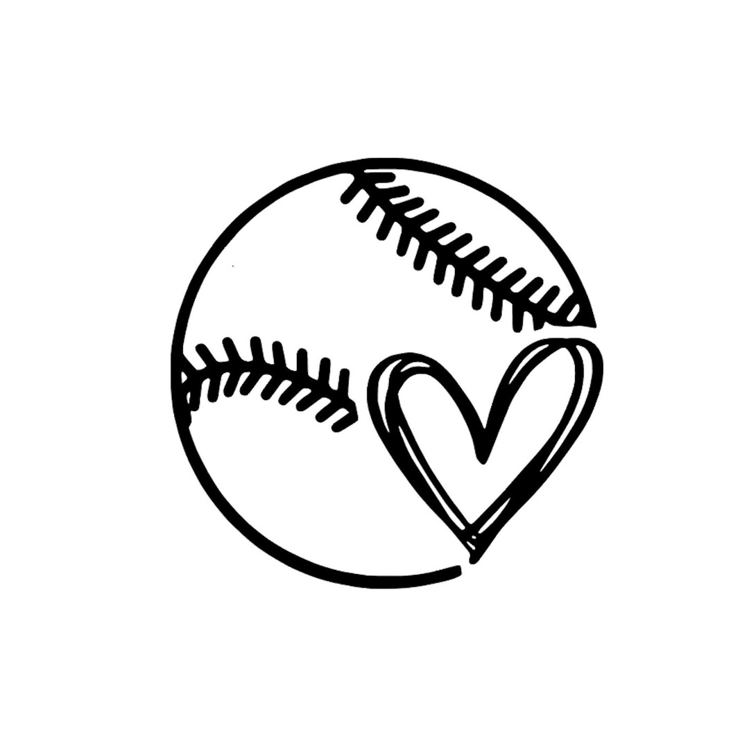 Baseball Heart Decal Baseball Car Window Decal Baseball Window Sticker ...