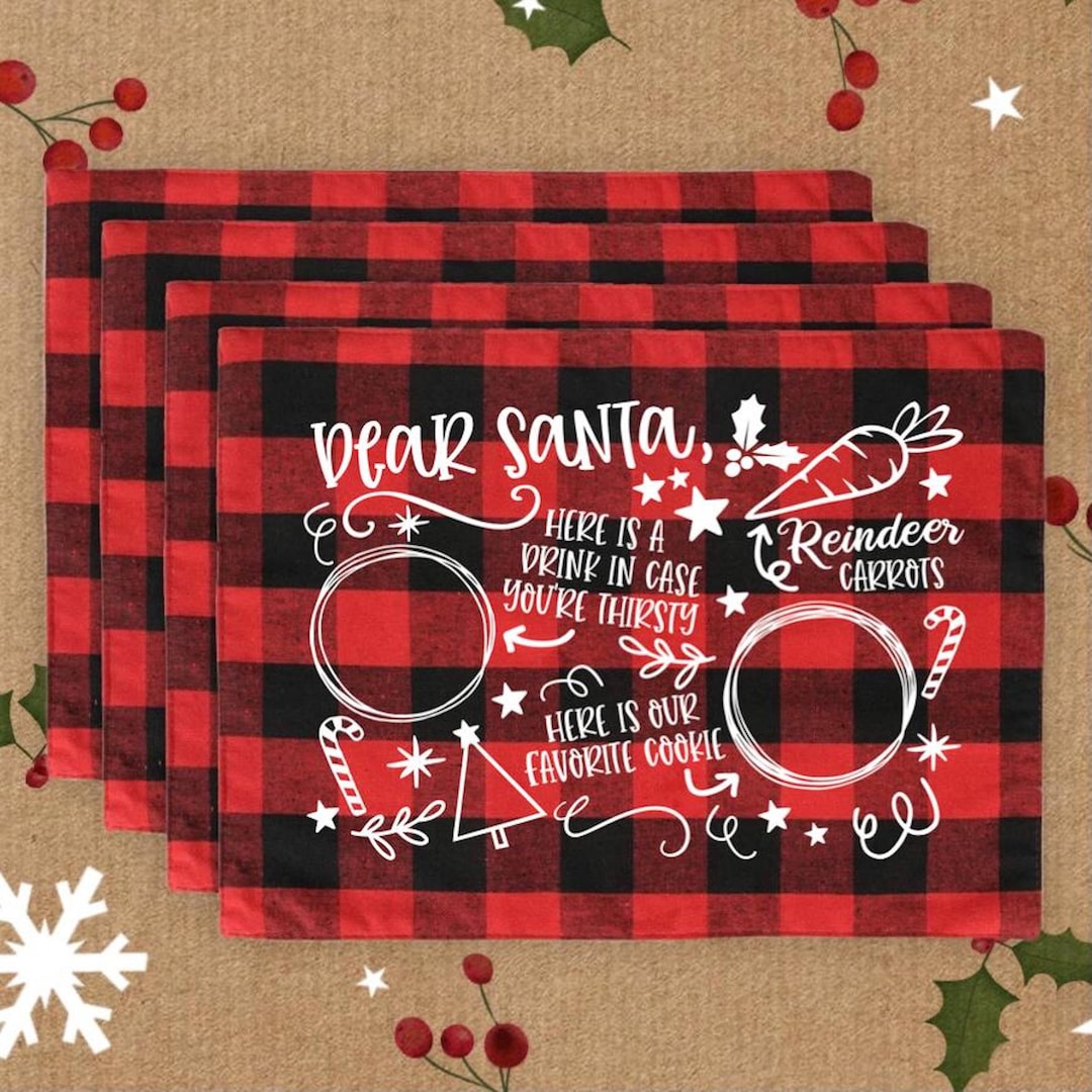 Santa Placemat Milk and Cookies Placemat Christmas Cookie Placemat Dear ...
