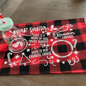 Santa Placemat Milk and Cookies Placemat Christmas Cookie Placemat Dear ...