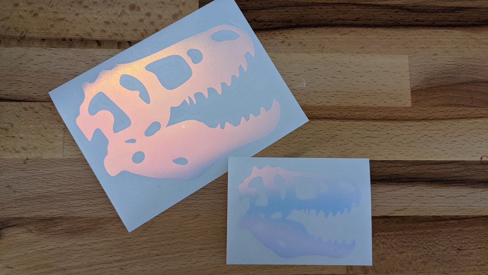 HOLOGRAPHIC DINOSAUR STICKER Holographic T-rex Skull Car - Etsy