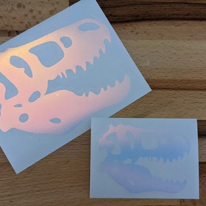 HOLOGRAPHIC DINOSAUR STICKER Holographic T-rex Skull Car - Etsy