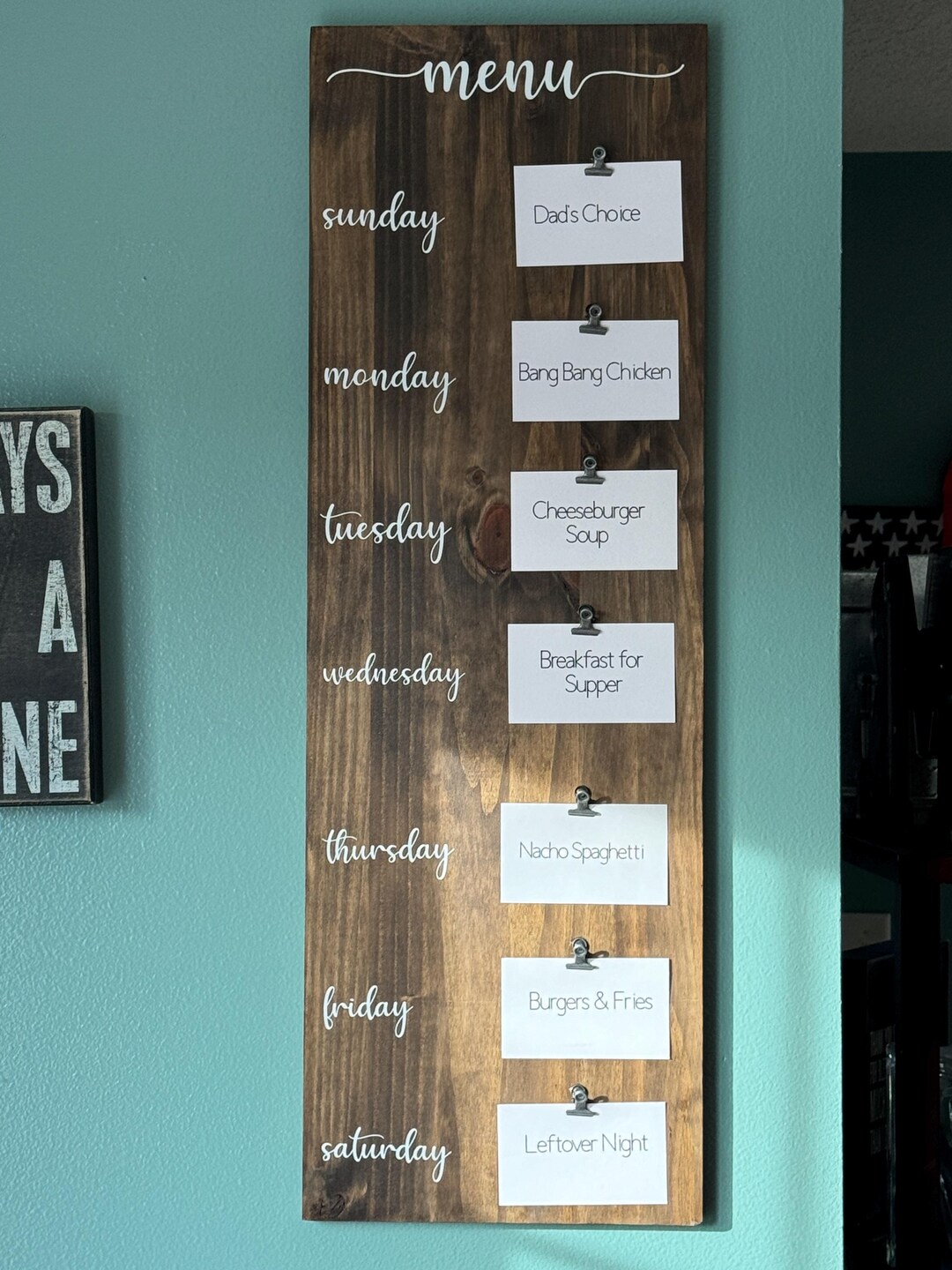 Get Organized With a Rustic Wooden Menu Board - Etsy