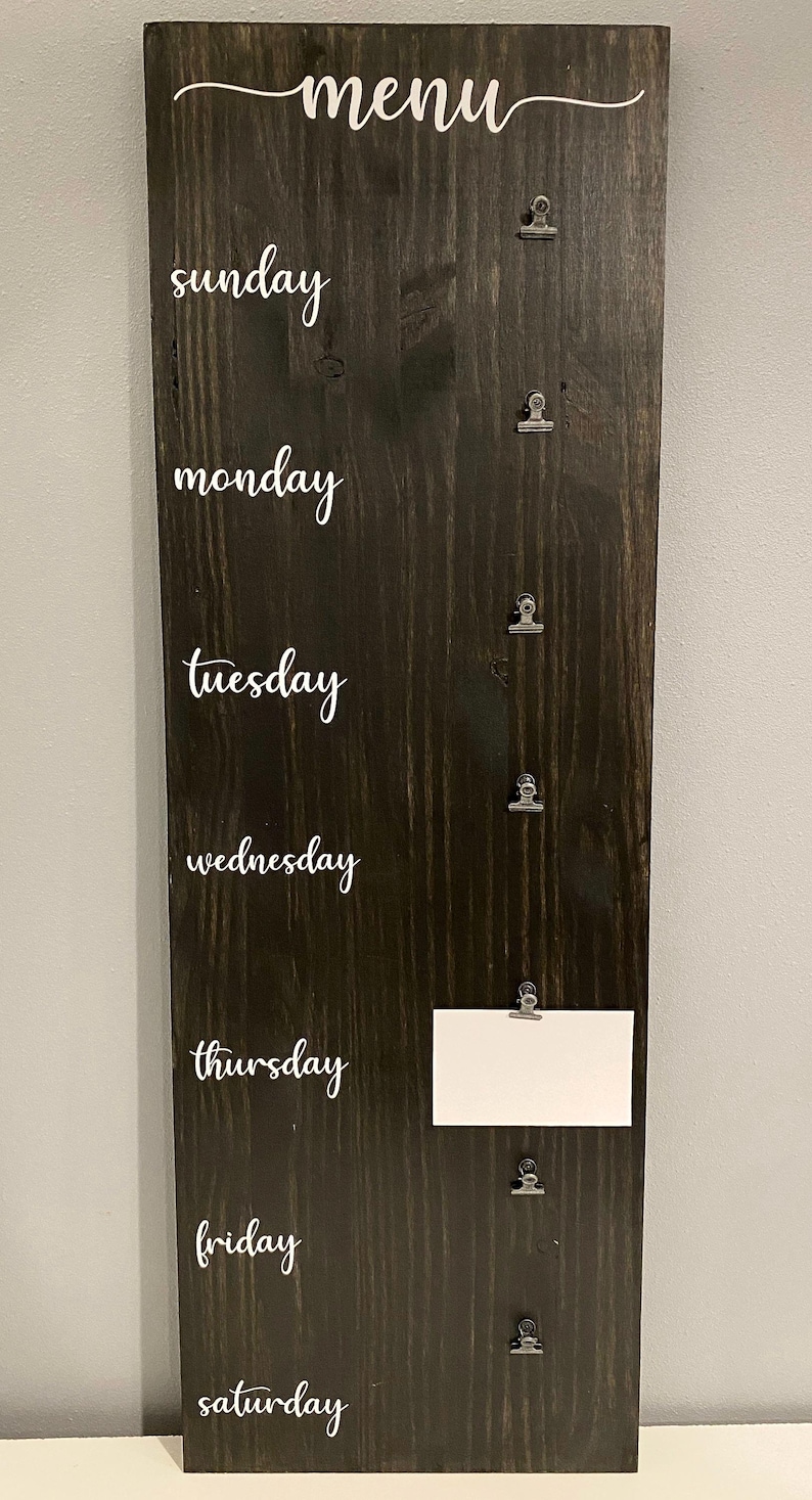 Get Organized With a Rustic Wooden Menu Board - Etsy