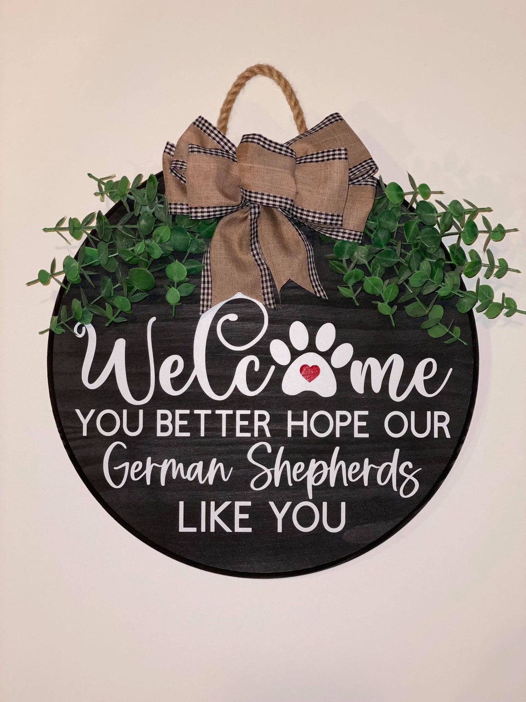 Dog Welcome Door Sign Hanging Door Sign Hanging Welcome Sign Funny Door ...