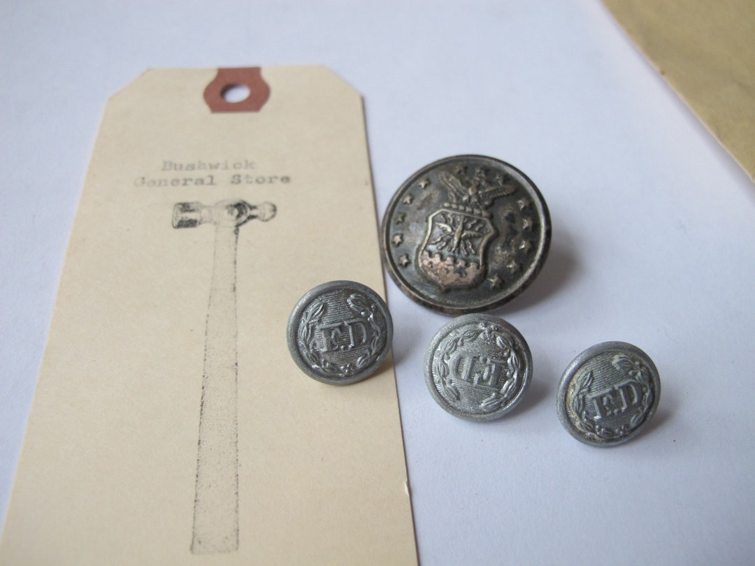 Vintage Fire Department Buttons Metal Sewing Notions - Etsy