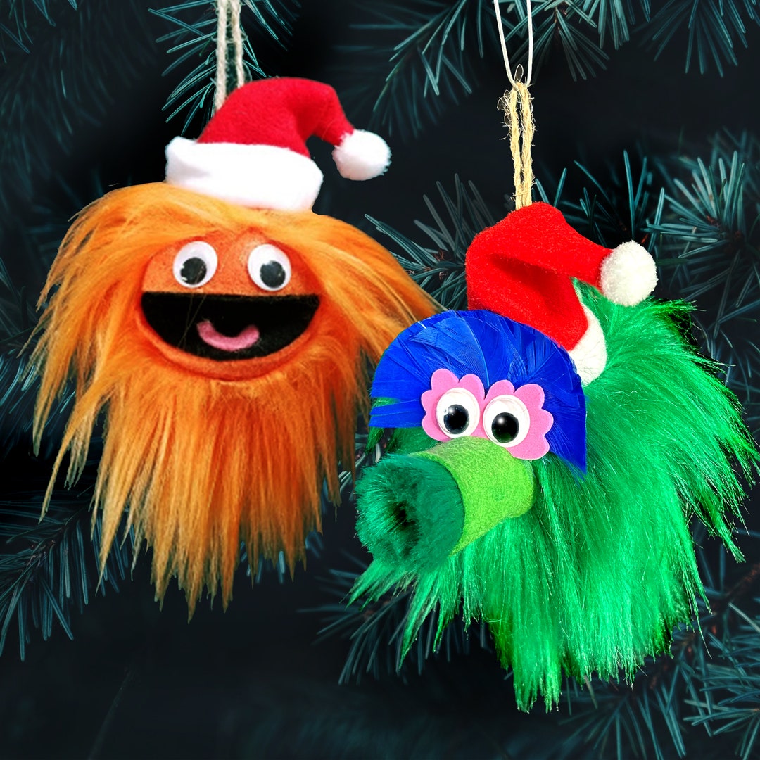 Gritty and Phanatic Ornament Set of Two - 3D Felt, Handmade - Etsy
