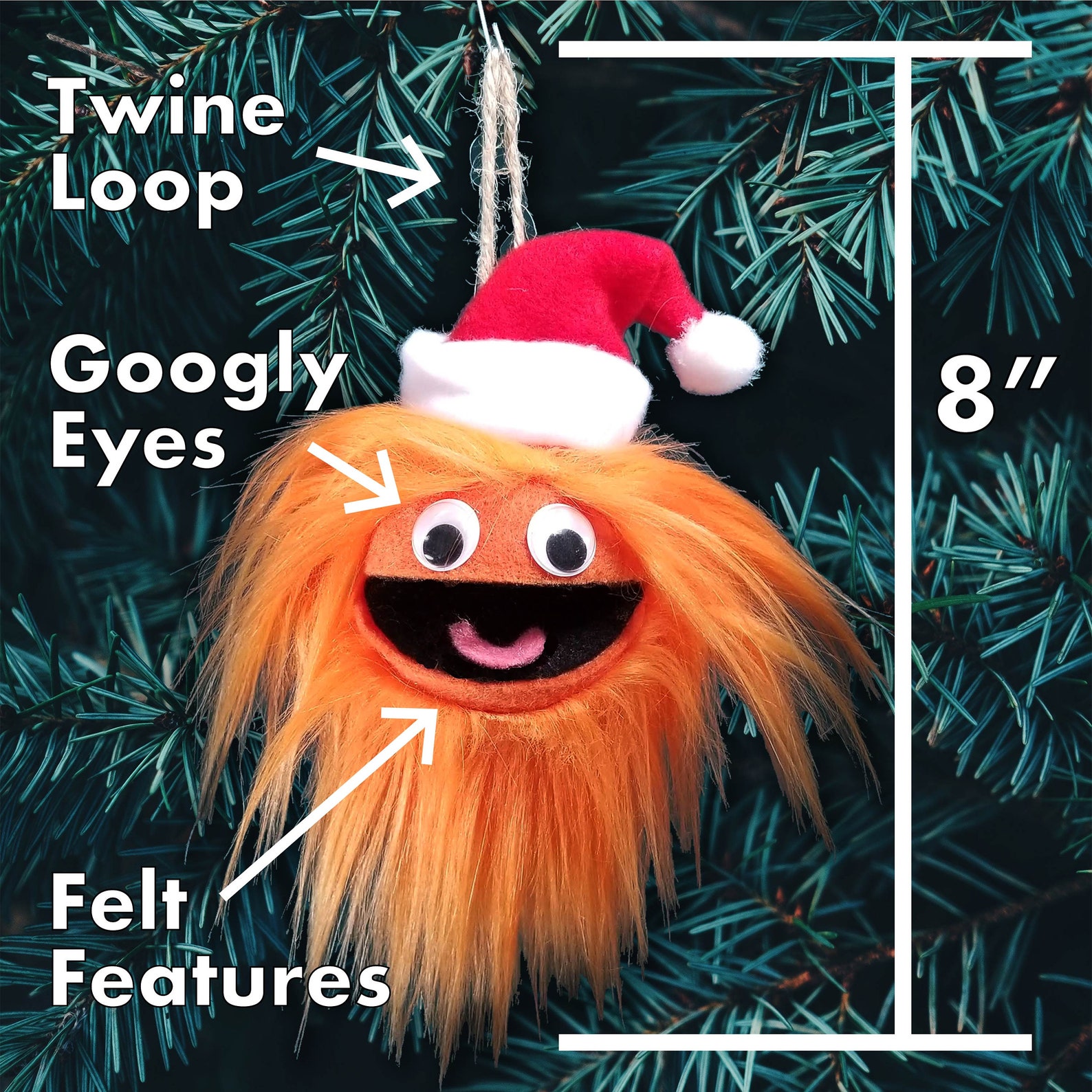 Gritty Ornament 3D Felt Handmade | Etsy