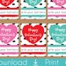 Printable Valentines for School - Last Minute Instant Digital Download ...