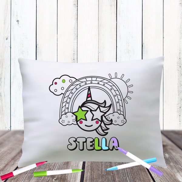 Personalized Coloring Pillow Cases - Etsy
