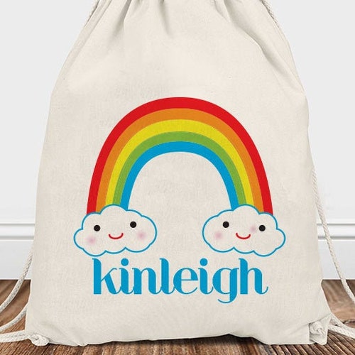 Custom Toddler Girls Backpack Drawstring Canvas Bag | Etsy