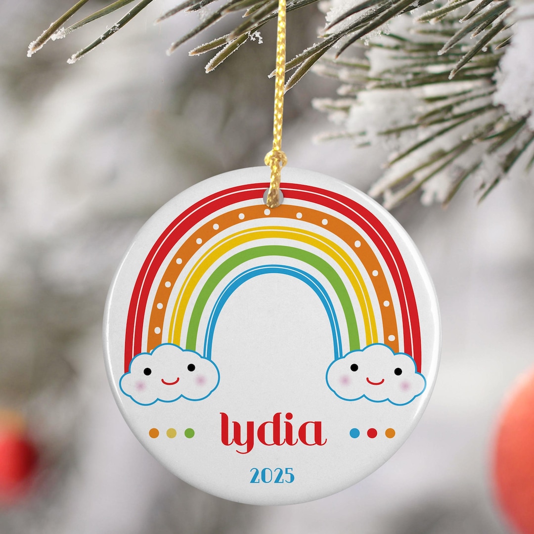 Personalized Rainbow Christmas Ornaments for Girls, Toddler Girl ...