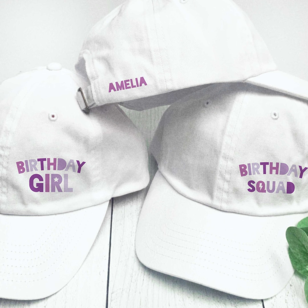 Custom Birthday Girl Kids Hat | Birthday Squad Baseball Hats | Kids ...