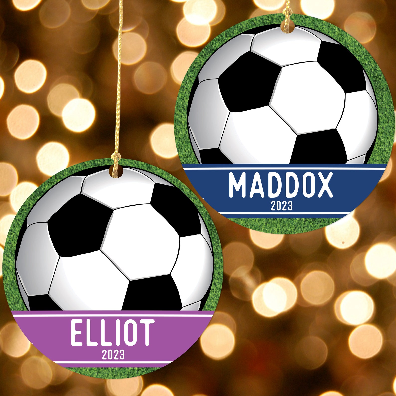 Personalized Soccer Christmas Ornament for Kids, Custom Kids Ceramic ...