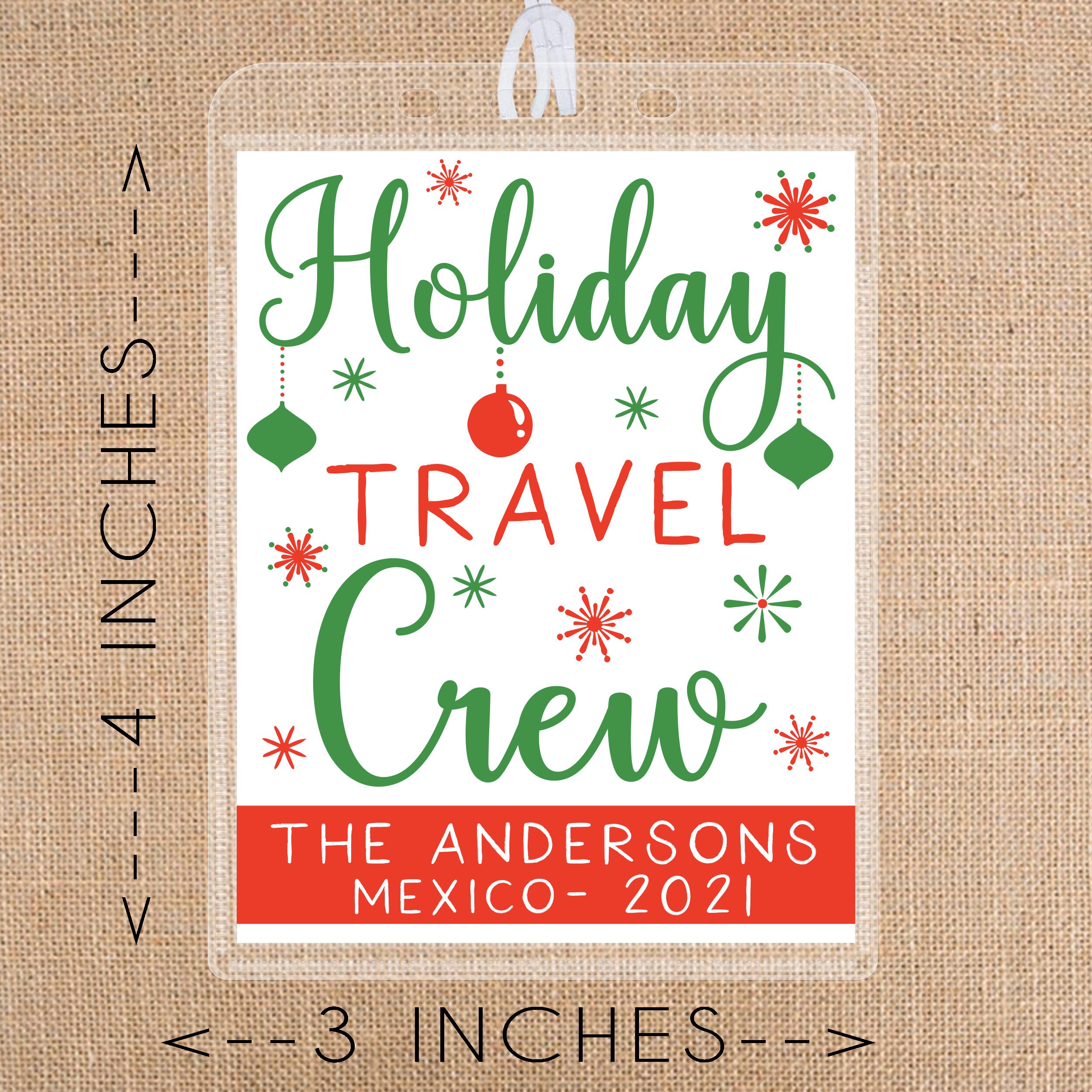 Personalized Christmas Vacation Luggage Tags: Holiday Travel Crew - Etsy