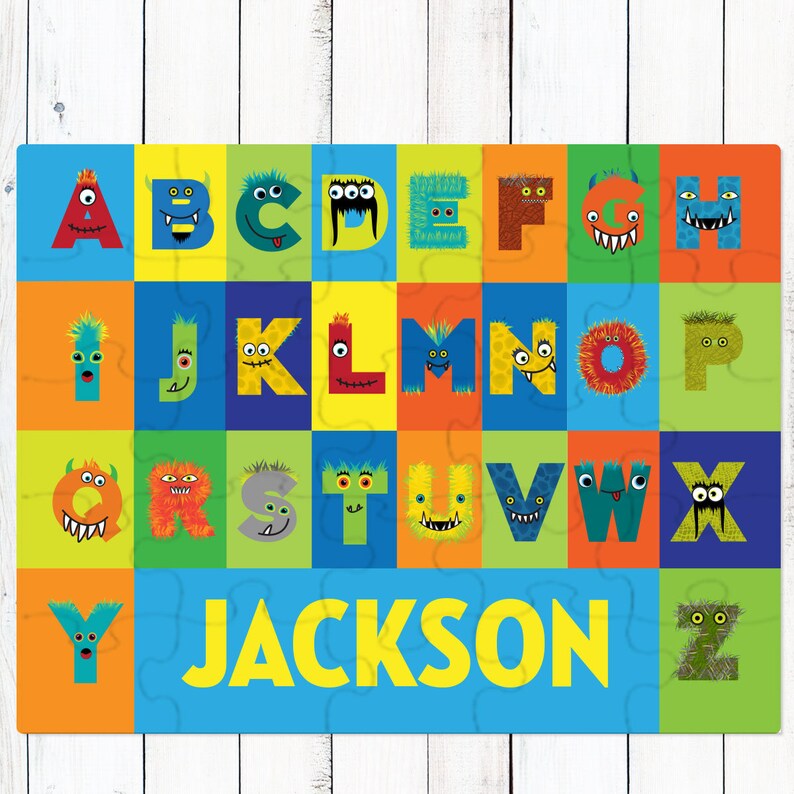 Monster Girl Alphabet Puzzle Monster Birthday Party Favor - Etsy