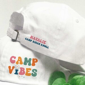 Camp Vibes Hat - Girls Camp Hat - Custom Baseball Hats - Summer Camp ...