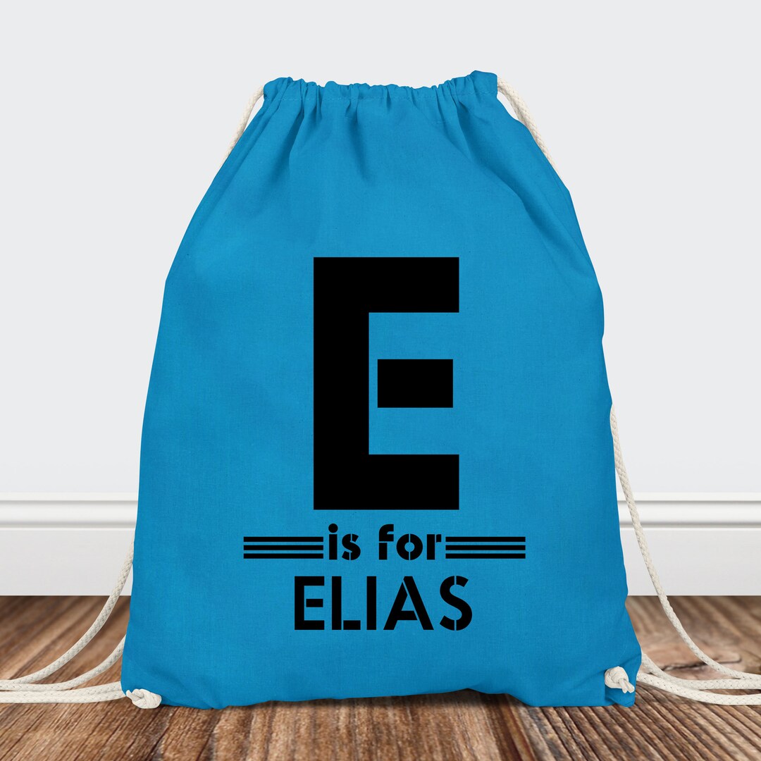 Personalized Kids Drawstring Backpack: Monogrammed Canvas Bag - Etsy