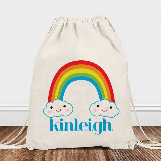 Custom Toddler Girls Backpack Drawstring Canvas Bag | Etsy