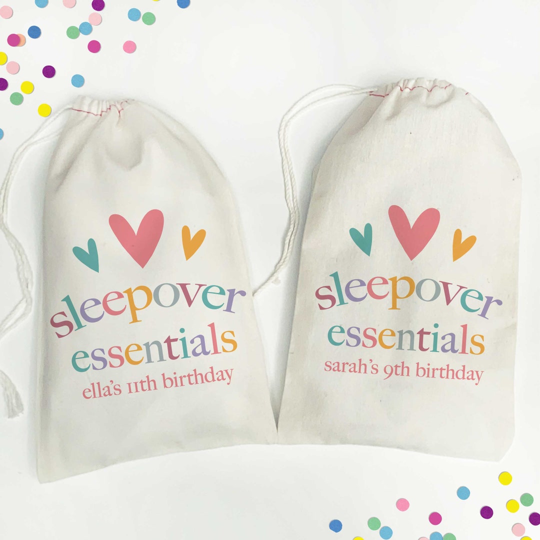 Personalized Sleepover Favor Bag: Boho Pastel Heart Canvas Gift - Etsy