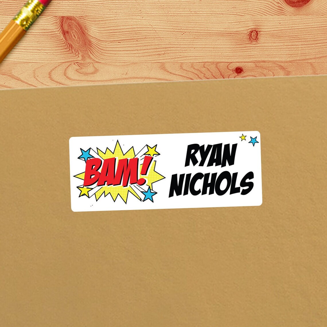 Superhero Name Labels: Comic Book Waterproof Stickers - Etsy