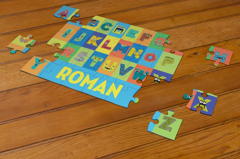 Monster Girl Alphabet Puzzle Monster Birthday Party Favor - Etsy