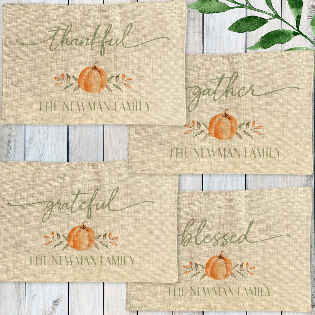 Custom Thanksgiving Placemat Set: Rustic Fall Table Decor - Etsy