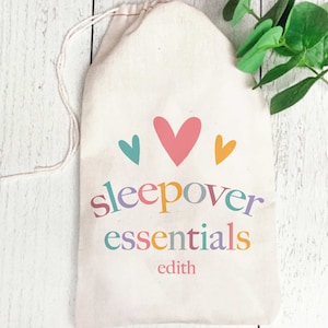 Personalized Sleepover Favor Bag: Boho Pastel Heart Canvas Gift - Etsy