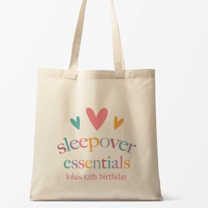 Personalized Sleepover Favor Bag: Boho Pastel Heart Canvas Gift - Etsy