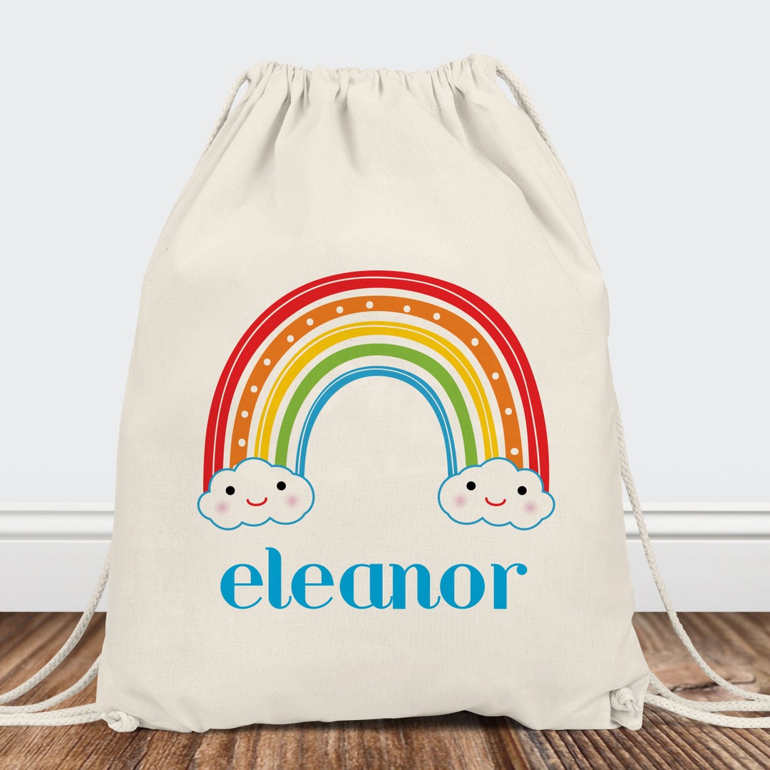 Custom Toddler Girls Backpack Drawstring Canvas Bag Personalized - Etsy