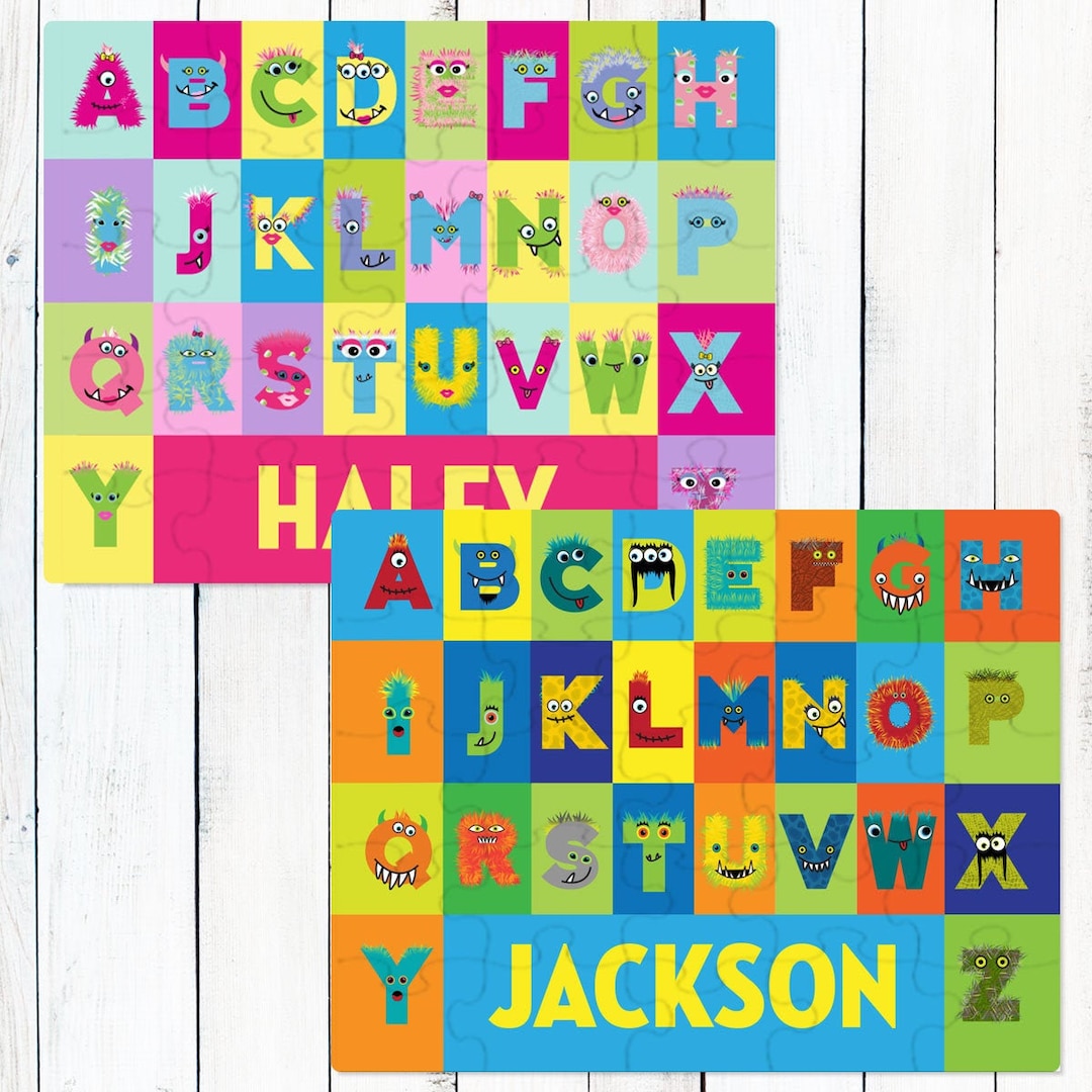 Personalized Monster Alphabet Puzzle for Kids With Name | Custom ...