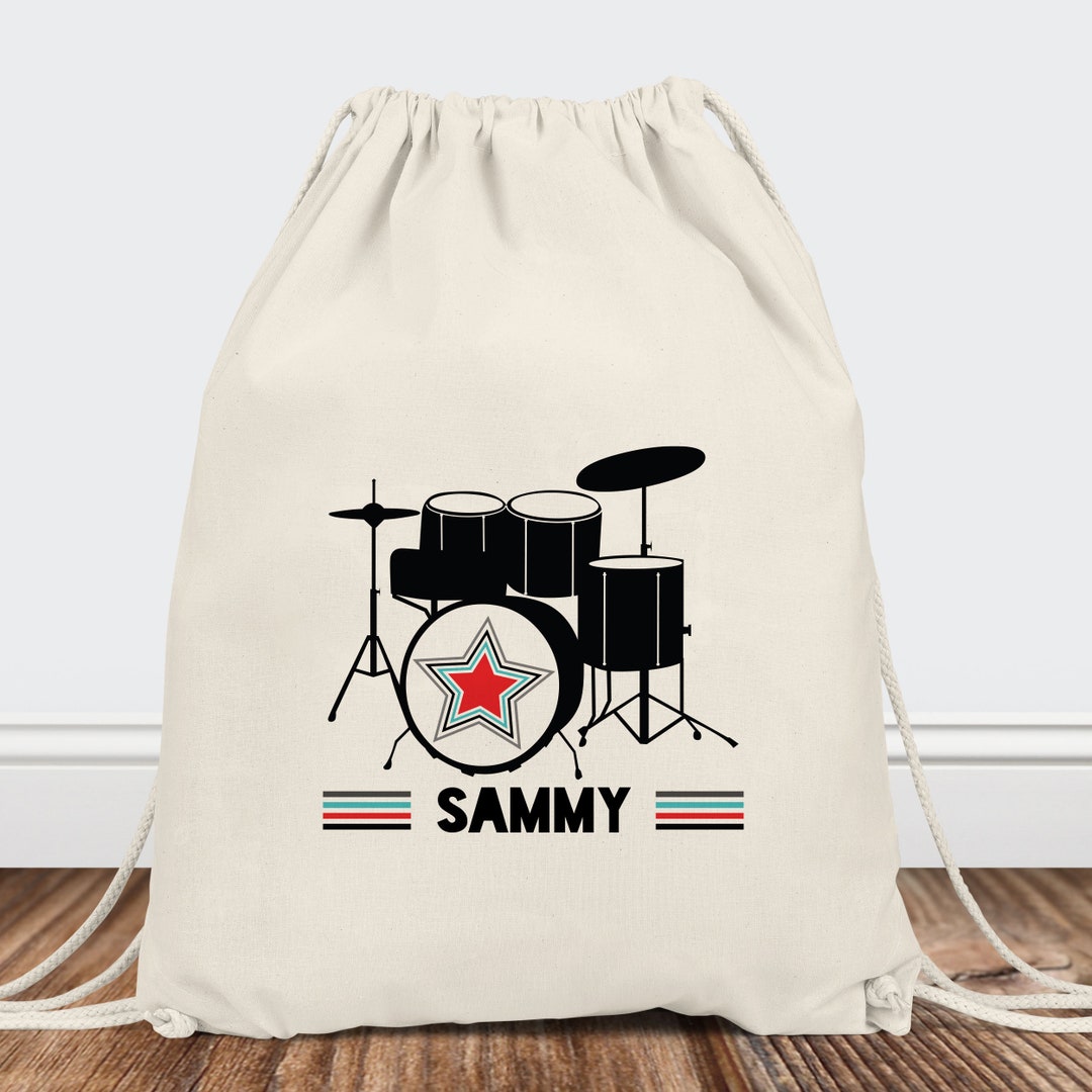 Custom Toddler Boy Kids Backpack Drawstring Drummer Rock Star Bag for ...
