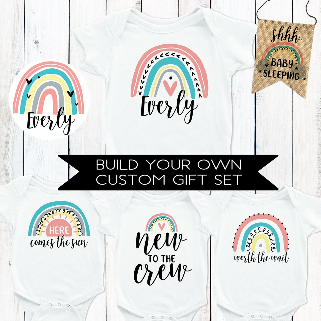 Rainbow Baby Girl Gift Box Newborn Girl Gift Set With Bodysuits ...