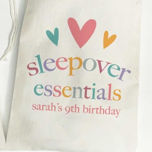 Personalized Sleepover Favor Bag: Boho Pastel Heart Canvas Gift - Etsy