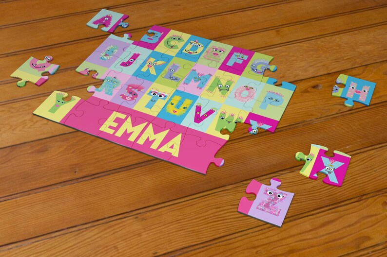 Monster Girl Alphabet Puzzle Monster Birthday Party Favor - Etsy