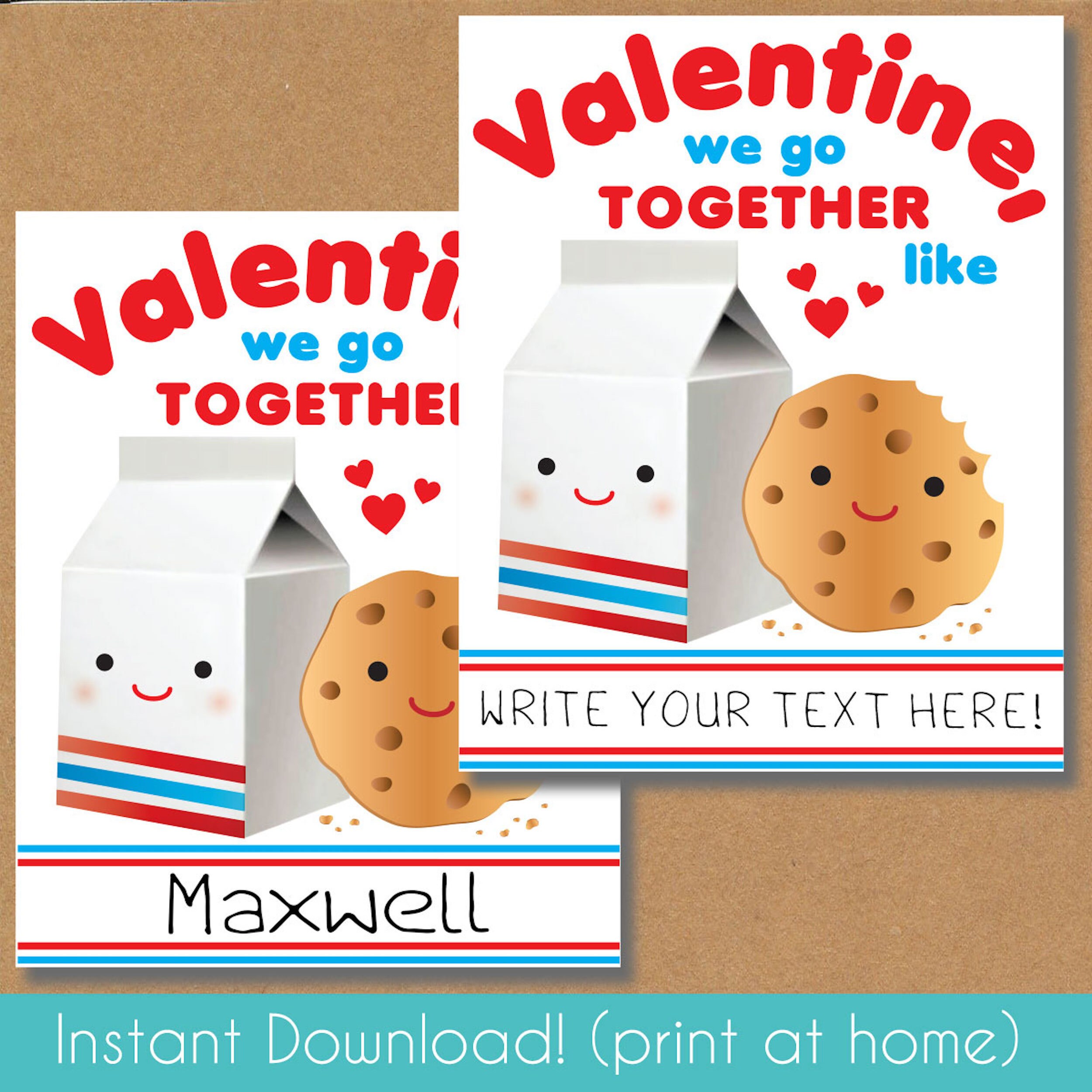 Funny Food Valentine's Day Cards for Kids (printable) - Etsy