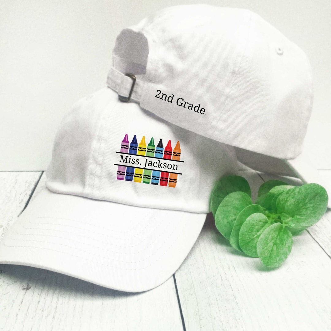 Personalized Crayon Teacher Hat: Custom Twill Baseball Cap - Etsy
