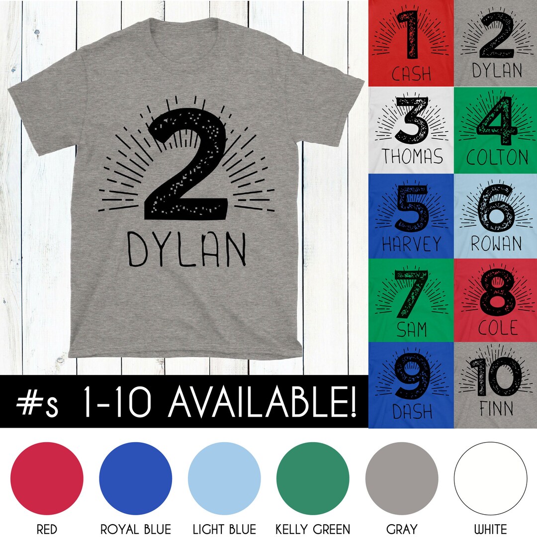 Personalized Birthday Number Shirt: Custom Boys Tee - Etsy