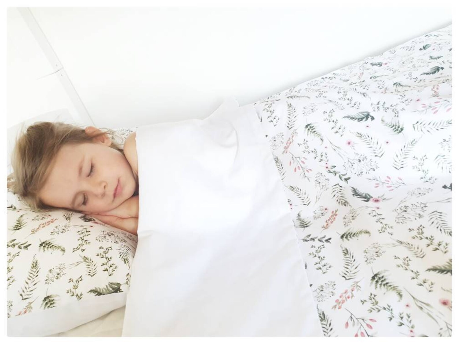 Meadow Fern Nursery Bedding Set Cot Bed Linen Pink Flowers - Etsy