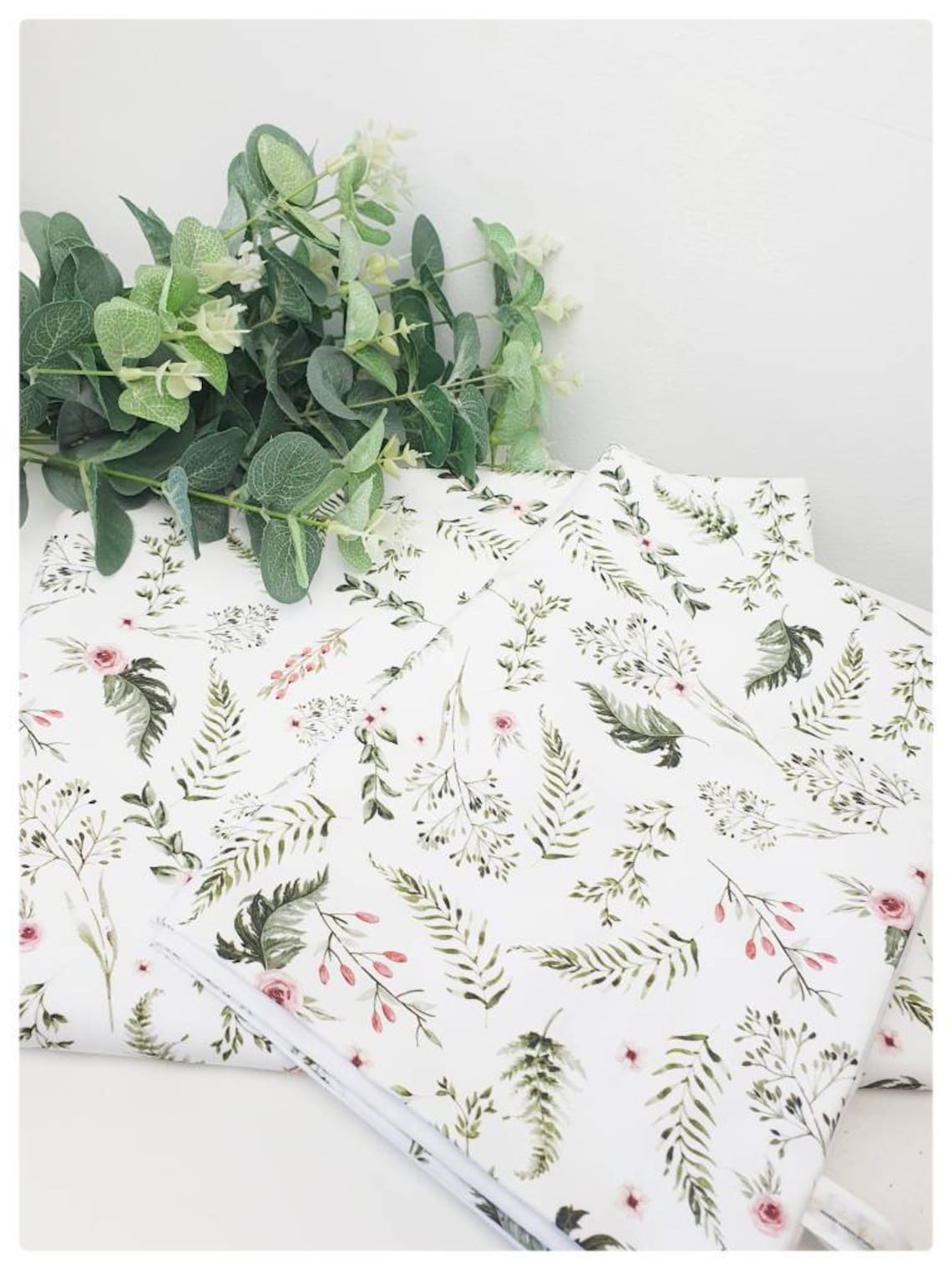 Meadow Fern Nursery Bedding Set Cot Bed Linen Pink Flowers - Etsy