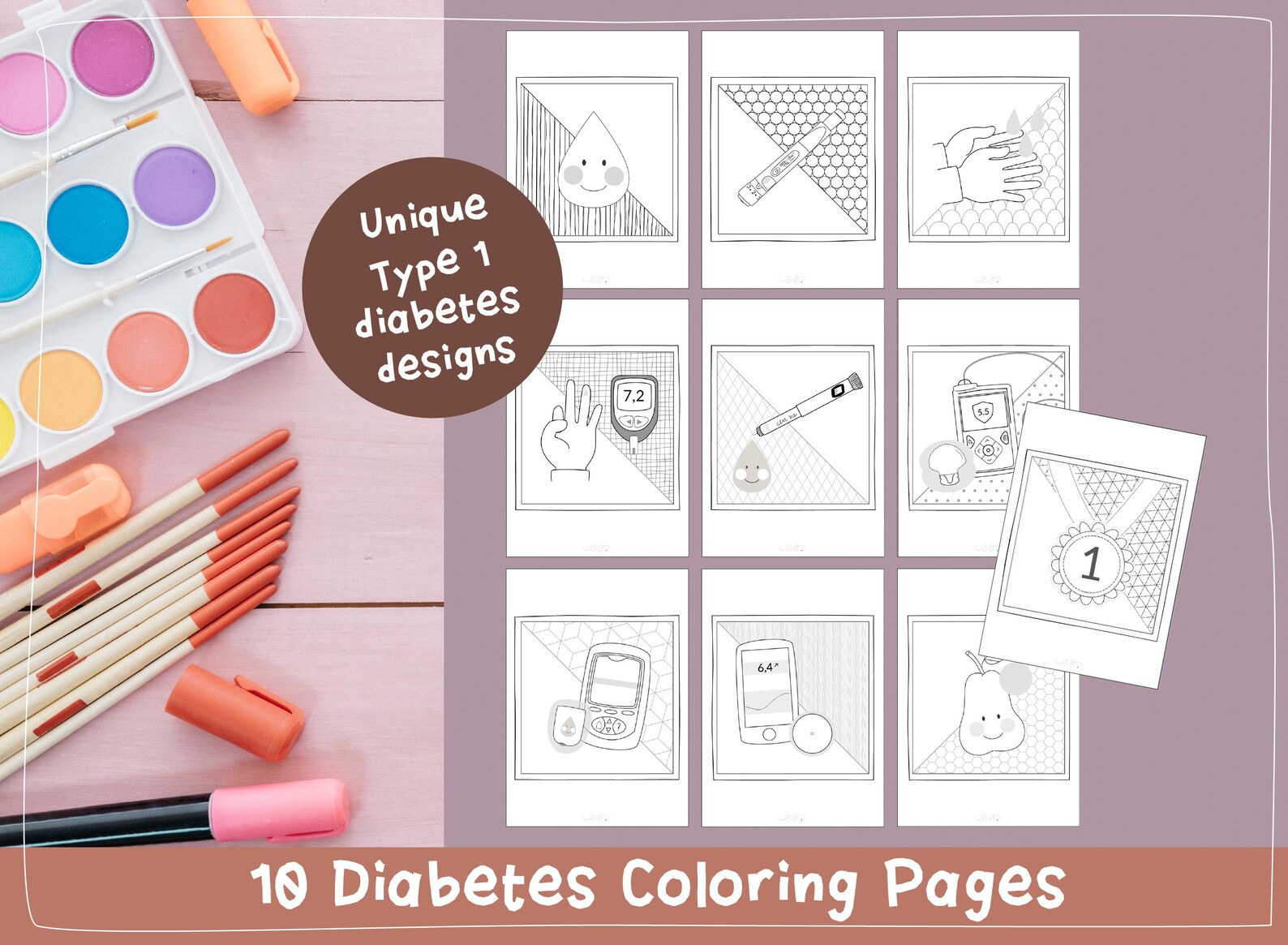 T1D Coloring Pages for Kids With Type 1 Diabetes | Educational ...