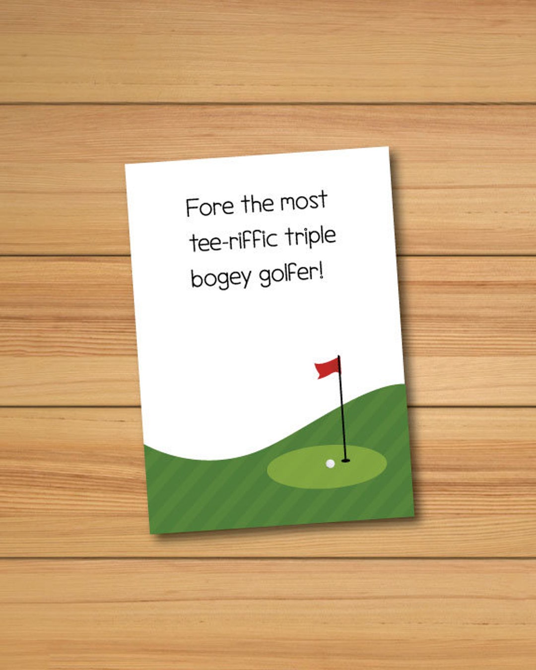 Funny Golf Father's Day Instant Printable Greeting Card - Triple Bogey ...