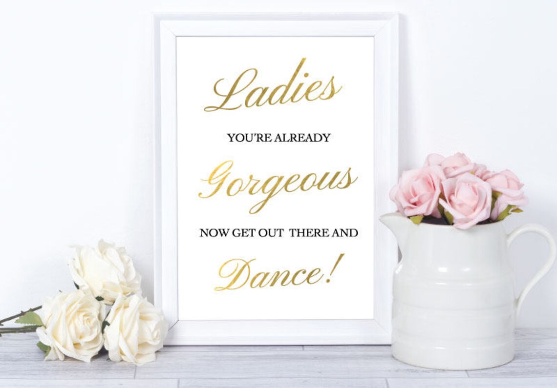 Ladies Wedding Bathroom Sign / Printable / Instant Download / Black and ...