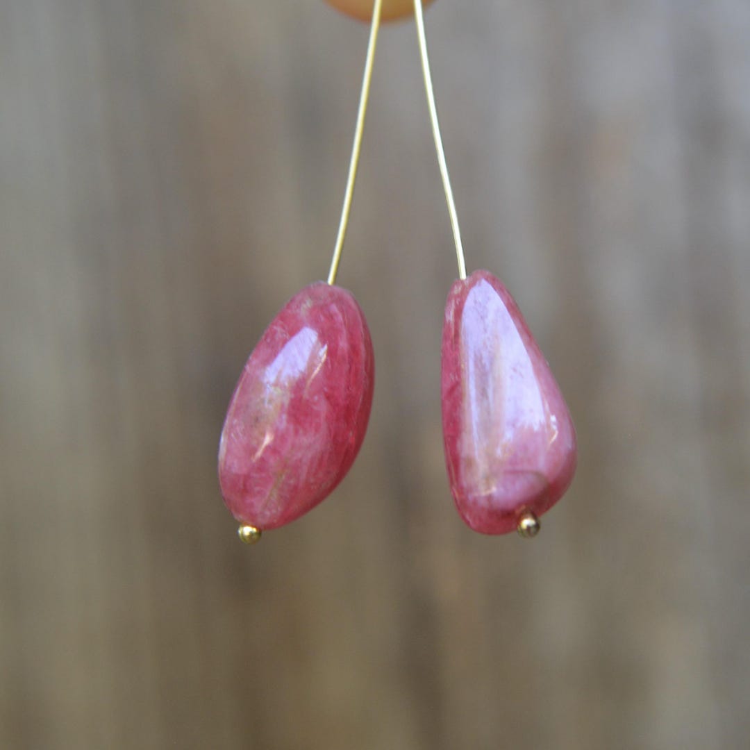 Rhodonite Smooth Nugget Pair - Etsy