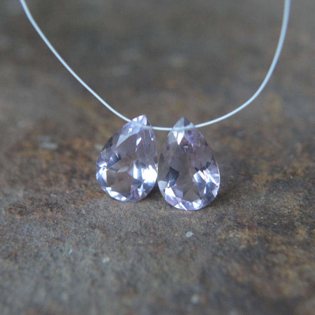 Large Rose De France Amethyst Pan Cut Pear Briolette Pair - Etsy