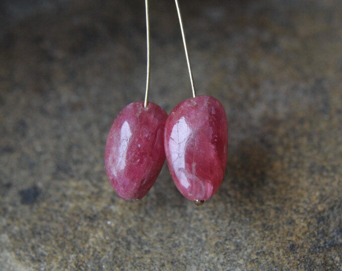 Rhodonite Smooth Nugget Pair - Etsy