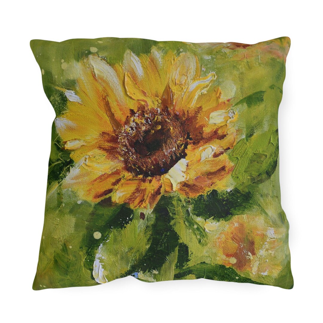 Sunflower Gift Pillow Sunflower Patio Pillow With Sunflower Pattern ...