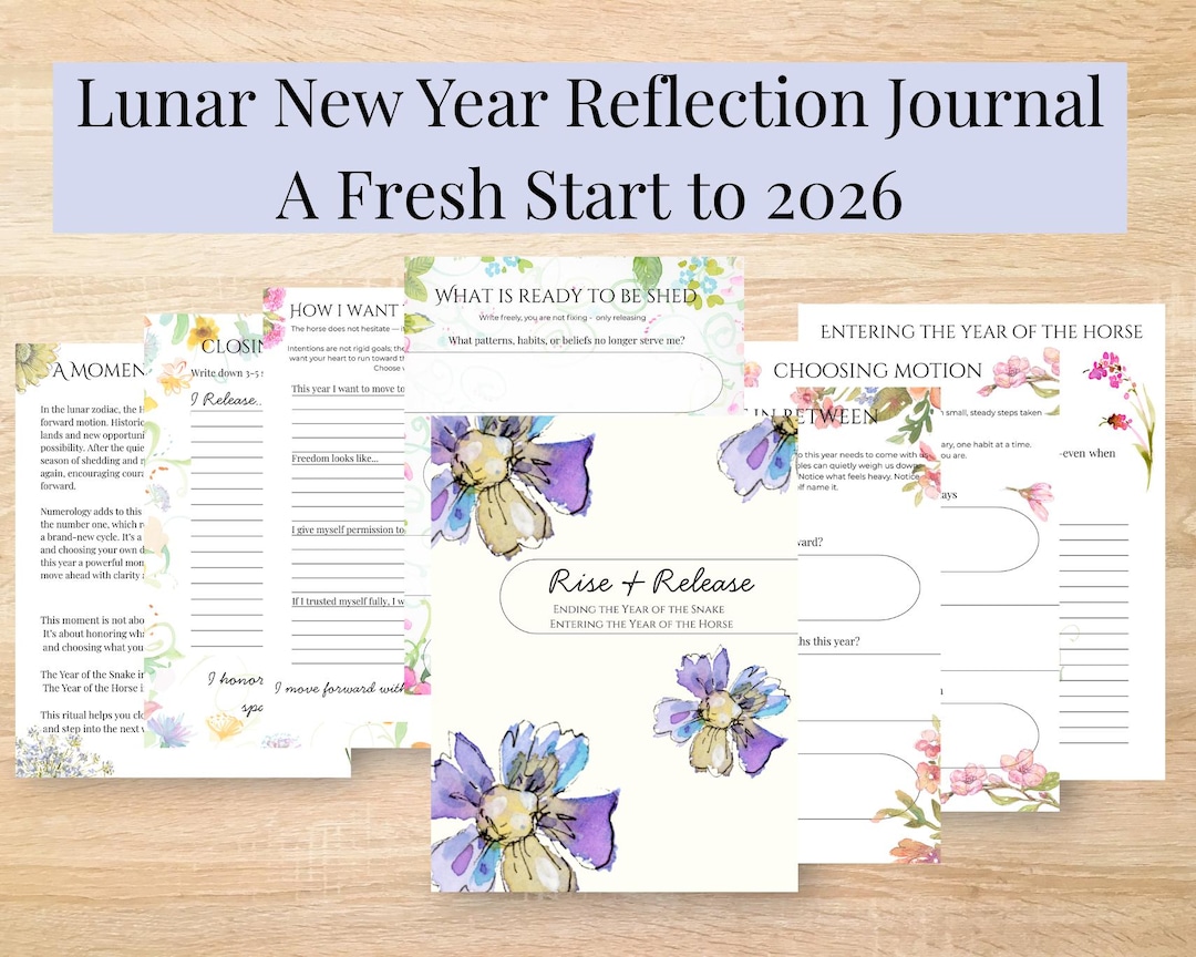 Reflection Journal Printable Lunar Planning Intention Setting Goal ...