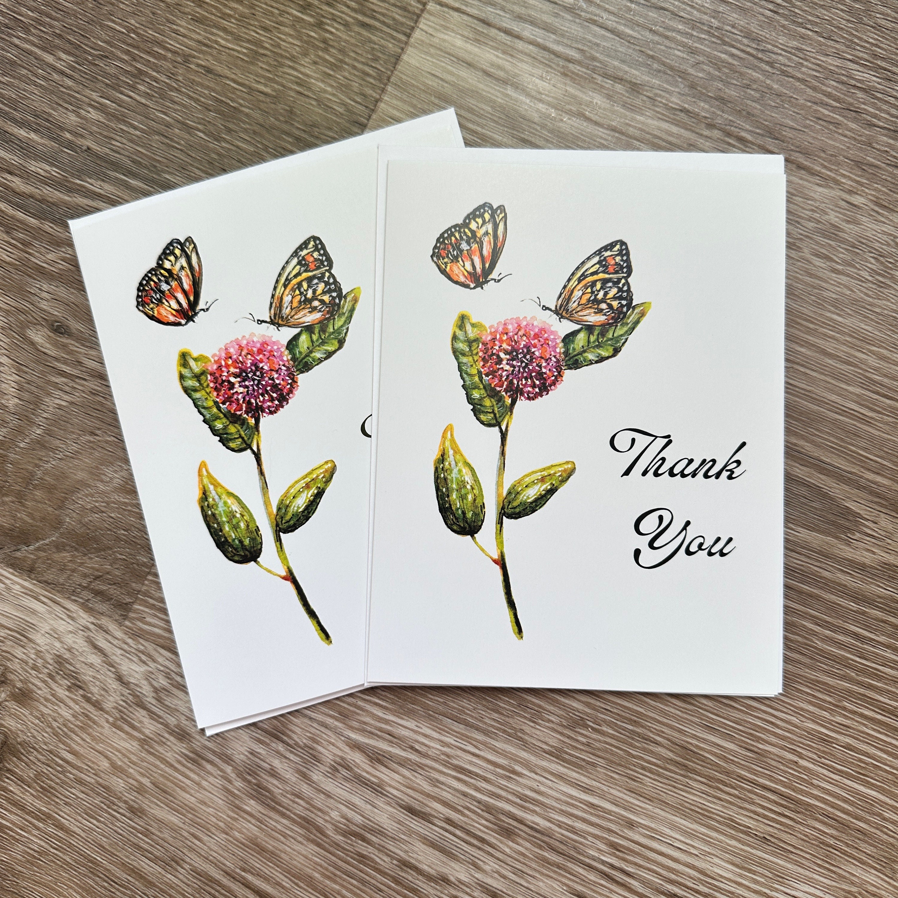 Butterfly Thank You Card Butterfly Greeting Card Butterfly Note Card ...