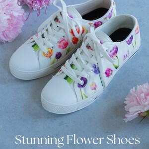 Flower Shoe Floral Sneaker Womens Tulip Sneaker Tulip Fan Shoe Cute ...