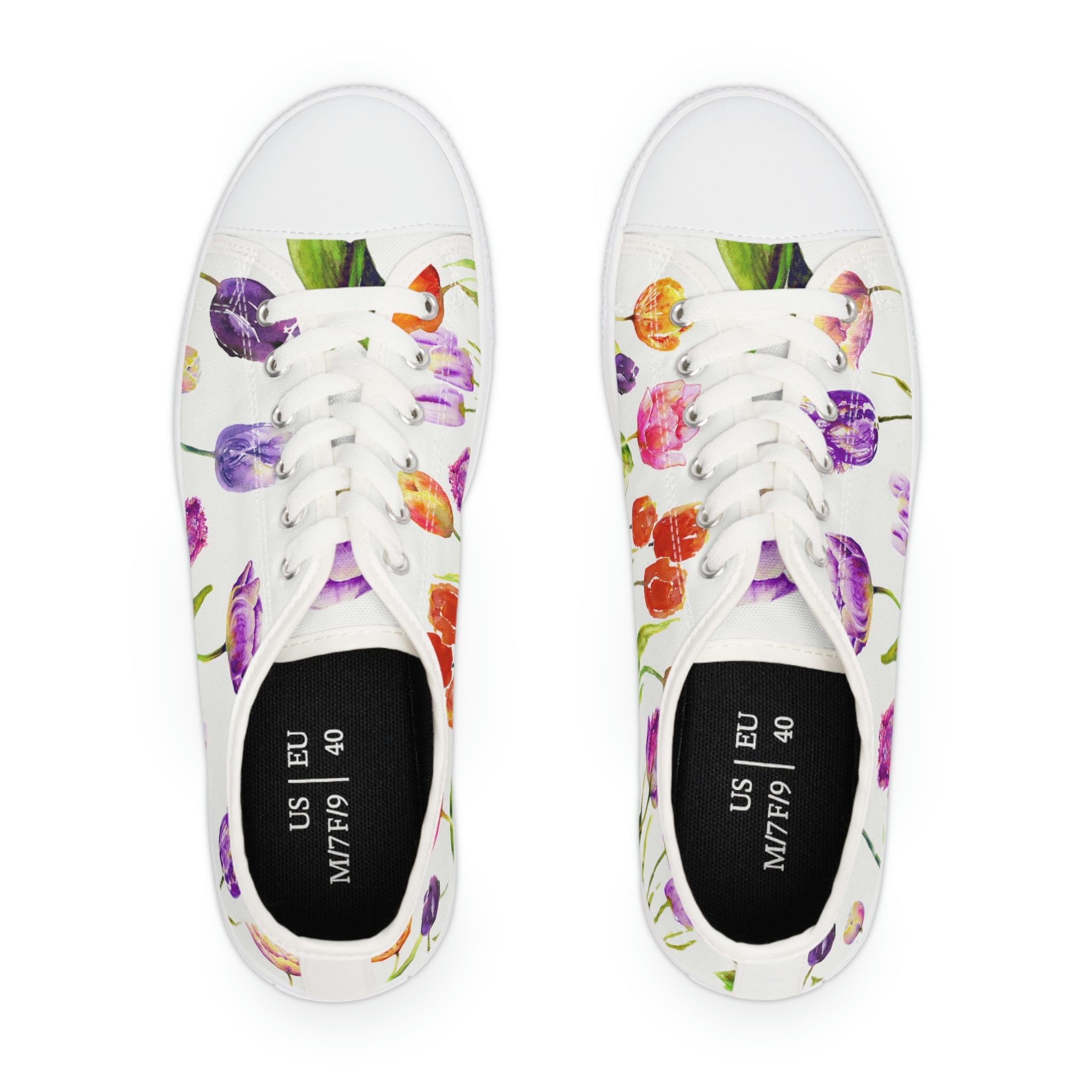 Flower Print Shoe Floral Sneaker Womens Tulip Sneaker Tulip Fan Shoe ...